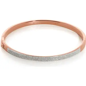 Monica Vinader Essential Pavé Diamond Bangle - Rose Gold