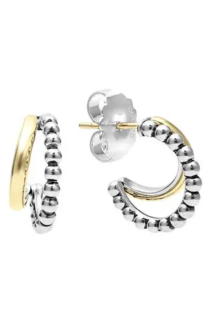 Lagos Signature Caviar Double Mini Hoop Earrings
