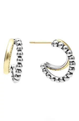 Lagos Signature Caviar Double Mini Hoop Earrings