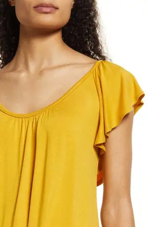 Loveappella Flutter Sleeve Top - Sunflower