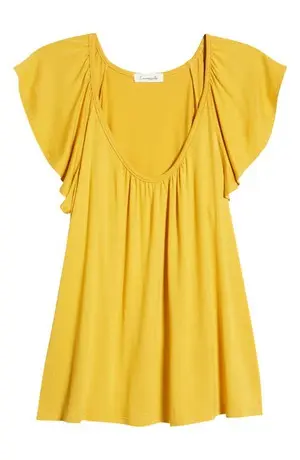 Loveappella Flutter Sleeve Top - Sunflower