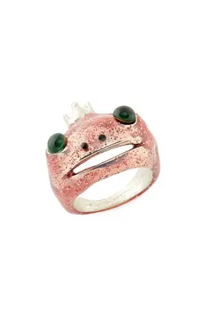 Collina Strada Collina Strada Frog Prince Recycled Pewter Ring Light Pink