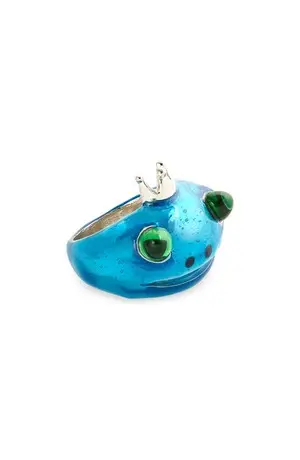 Collina Strada Collina Strada Frog Prince Recycled Pewter Ring Mask Blue