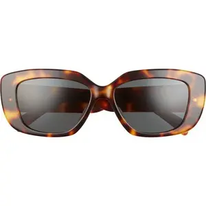 Celine CELINE Triomphe 55mm Rectangular Sunglasses Blonde Havana/smoke