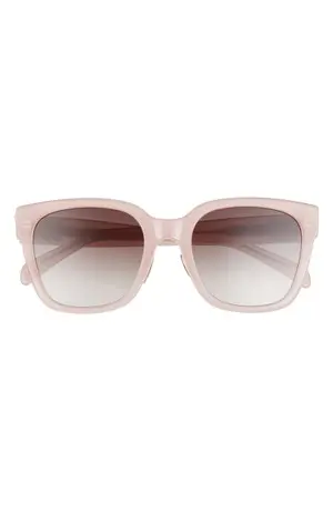 Celine CELINE Triomphe 55mm Rectangular Sunglasses Shiny Pink / Gradient Roviex