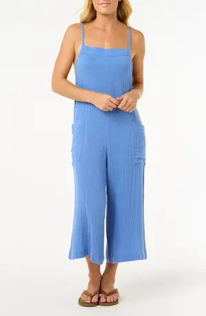 Rip Curl Rip Curl Premium Cotton Gauze Jumpsuit Blue