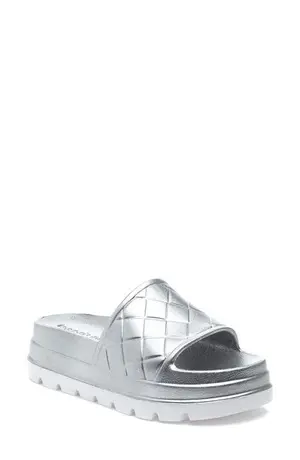 J/SLIDES NYC Stud Slide Sandal Silver Eva