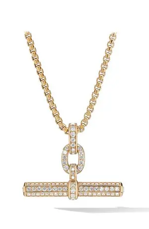 David Yurman Lexington Diamond Pendant - 18k Yellow Gold