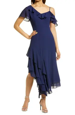 Shani Chiffon One-shoulder Dress