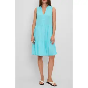 Michael Stars Daisy Cotton Gauze Babydoll Dress - Aruba