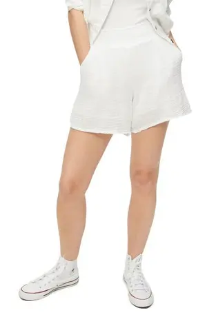 Michael Stars Cotton Gauze Shorts White