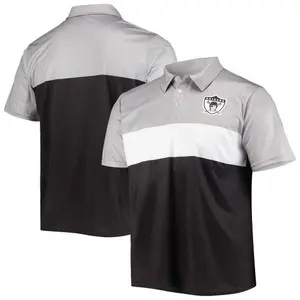 FOCO Silver/black Las Vegas Raiders Retro Colorblock Polo - Gray