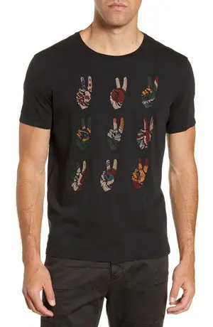 John Varvatos Star Usa Peace Hand Embroidered T-shirt