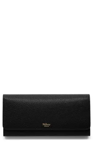Mulberry Leather Continental Wallet - Black