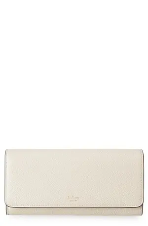 Mulberry Grained Calfskin Continental Wallet - Chalk