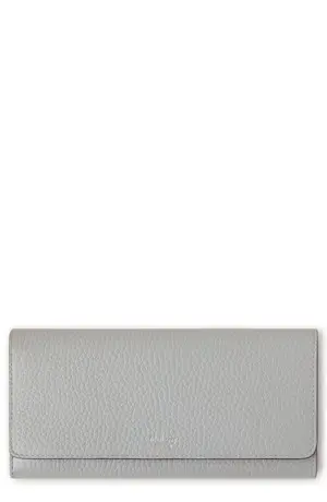 Mulberry Leather Continental Wallet Pale Grey
