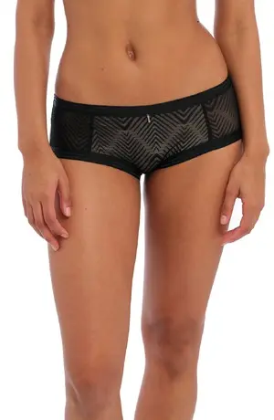 Freya Tailored Geo Lace Boyshorts Black