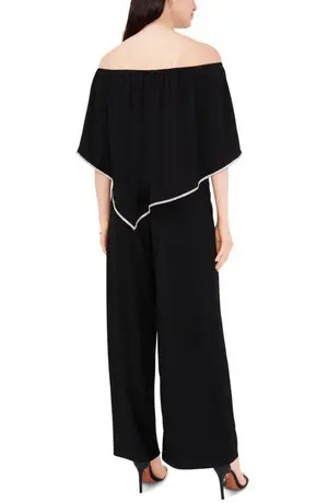 Chaus Overlay Off The Shoulder Jumpsuit - Black
