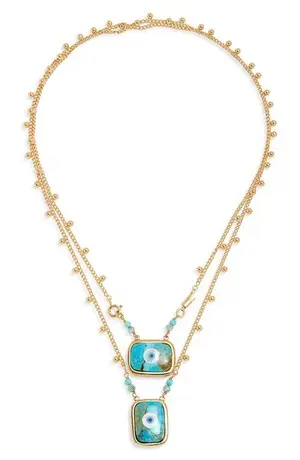 Gas Bijoux Scapulaire Layered Necklace - Blue