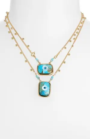 Gas Bijoux Scapulaire Layered Necklace - Blue