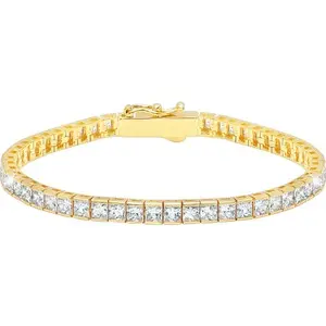 CRISLU Princess Cubic Zirconia Tennis Bracelet - Gold