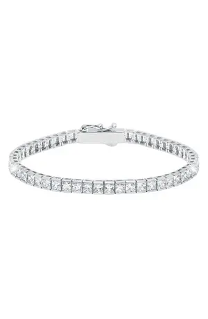 CRISLU Crislu Princess Cubic Zirconia Tennis Bracelet Platinum