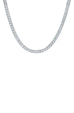 CRISLU Princess Cubic Zirconia Tennis Necklace - Platinum