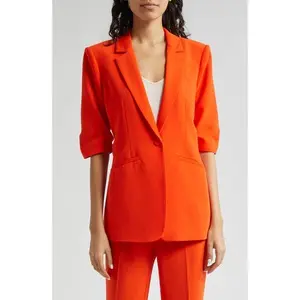 Cinq À Sept Khloe Short-Sleeve Blazer Deep Tangelo