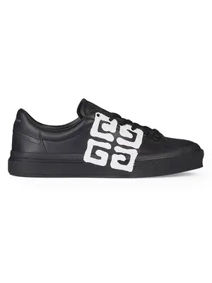 Givenchy Men's New City Leather Sneakers - Black White  Black White