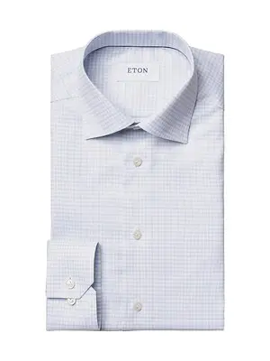 Eton Slim-fit Textured Solid Shirt Grey