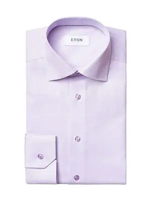 Eton Slim-fit Textured Solid Shirt Purple