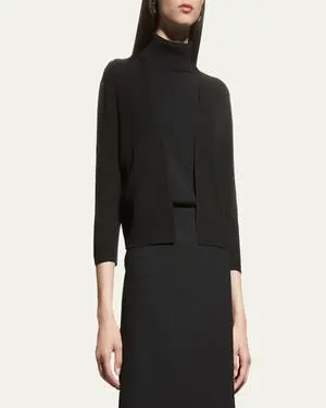 Lafayette 148 New York Cropped Open-front Cardigan - Black