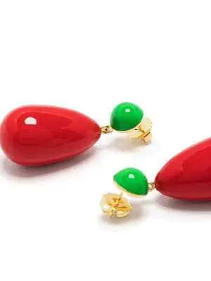 ESHVI Drop-design Earrings - Red