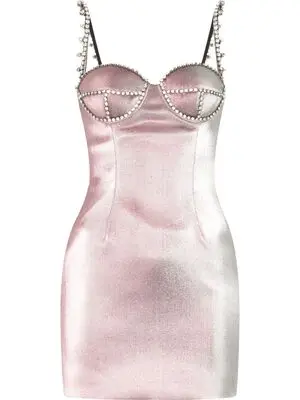 AREA Crystal-embellished Balconette Dress