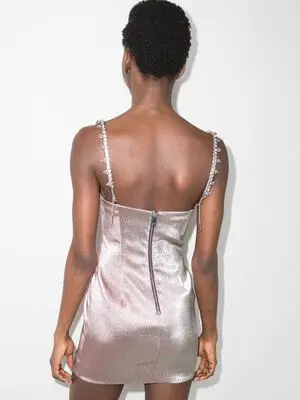 AREA Crystal-embellished Balconette Dress