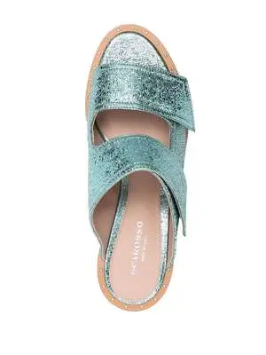 SCAROSSO Kristy Metallic 60mm Leather Sandals