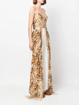 Alberta Ferretti Butterfly Print Asymmetric Hem Camisole
