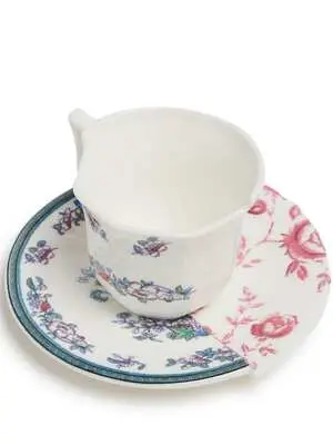 SELETTI Hybrid Leonia Coffee Cup With Saucer - White