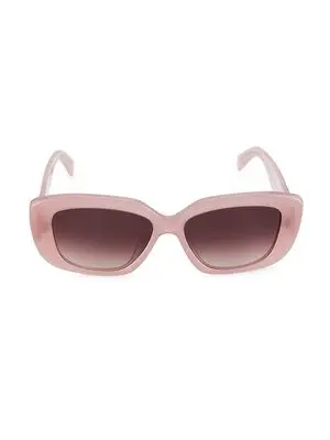 Celine Triomphe 55mm Rectangular Sunglasses Shiny Pink