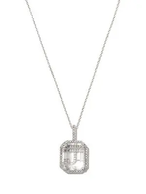 Mateo 14kt White Gold Initial Quartz Necklace