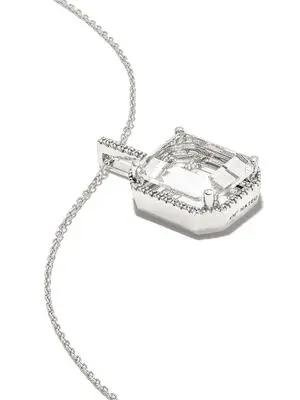 Mateo 14kt White Gold Initial Quartz Necklace