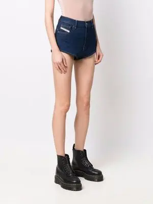 DIESEL® High-waisted Denim Shorts - Blue