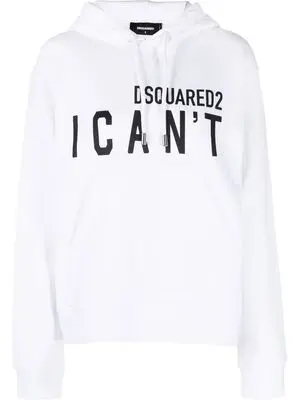 Dsquared2 Slogan-print Pullover Hoodie - White