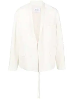 AMBUSH Tie-front Virgin Wool Blend Jacket - White