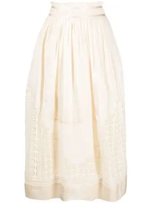 Ulla Johnson Cadena Lace-insert Midi Skirt