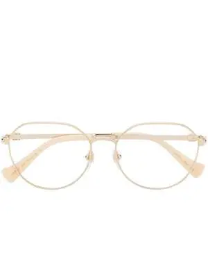 Gucci Metallic Round-frame Glasses - Gold