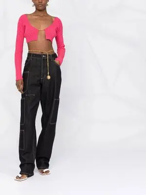 Jacquemus La Maille Pralu Cropped Cardigan - Pink