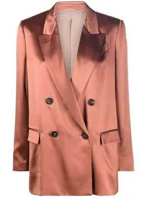 Brunello Cucinelli Double-breasted Silk Blazer