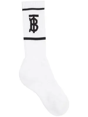 Burberry Monogram Intarsia Socks - White