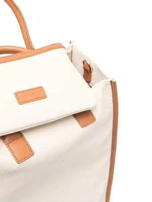 Woolrich Canvas Tote Bag With Leather Trim